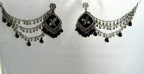 Sahara Black Resin Jhumkas – BR CRAFTS